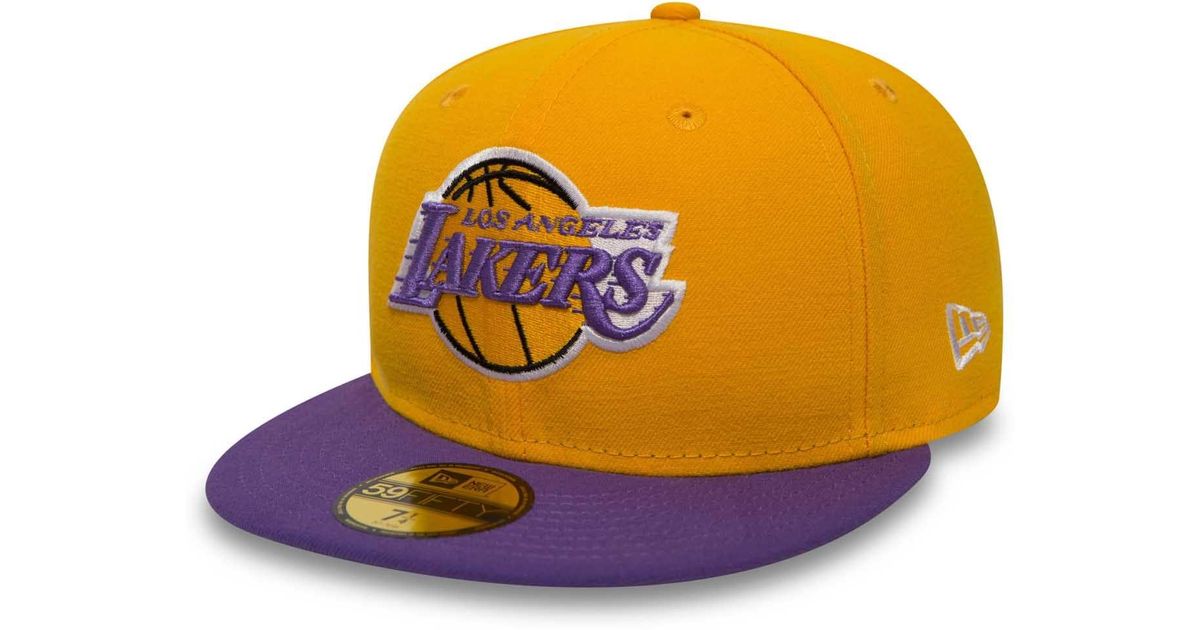 KTZ La Lakers Nba 59Fifty Basic Cap in Yellow for Men | Lyst UK