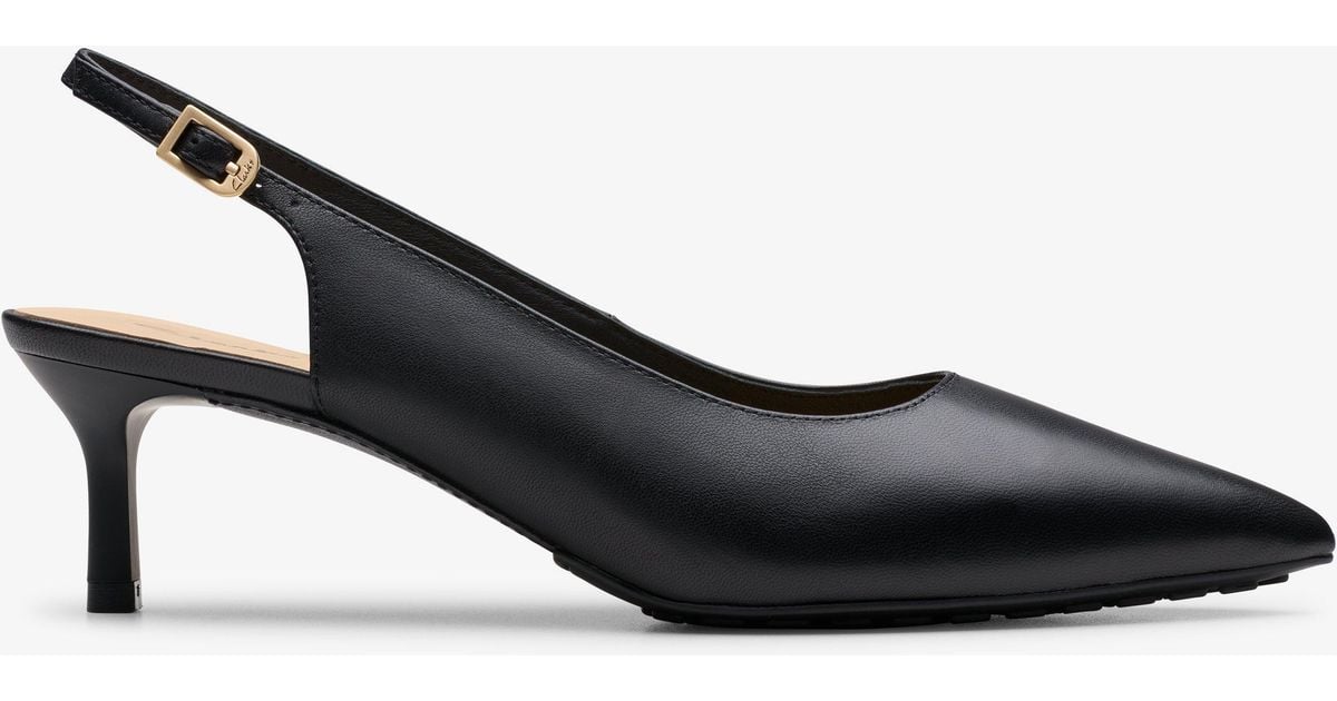 Clarks Adela Sling Leather Shoes in Black | Lyst UK