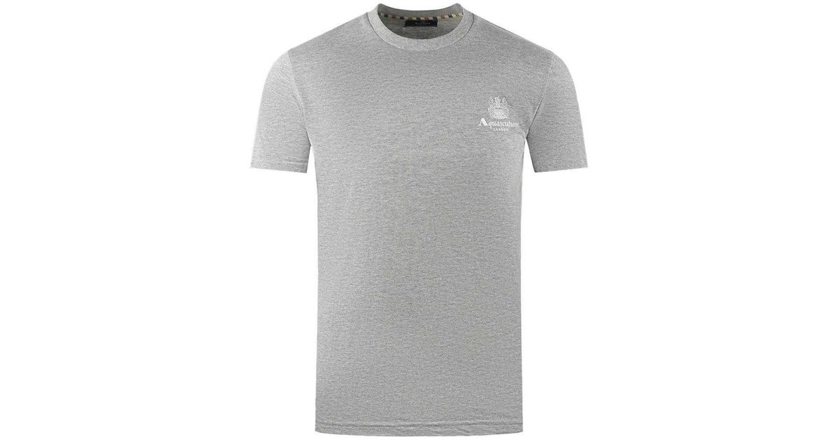 Aquascutum London Aldis Logo T-Shirt Cotton in Grey | Lyst UK