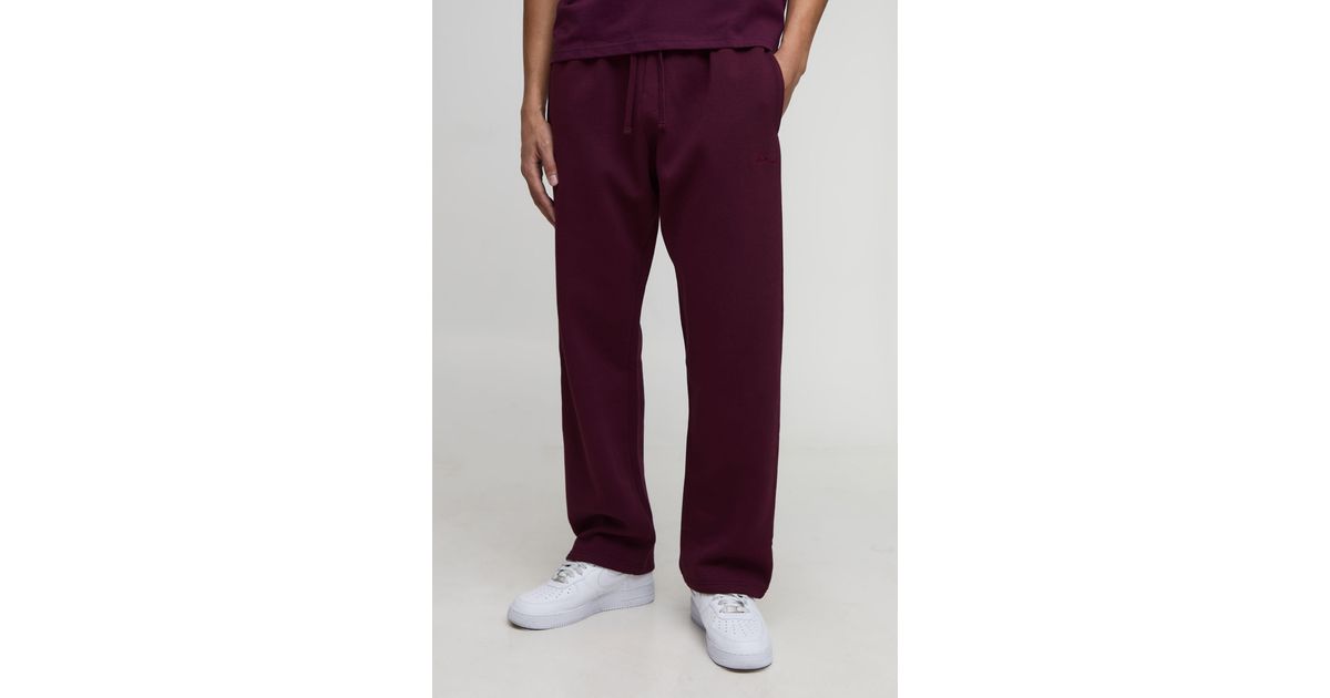 BoohooMAN Basic Bm Signature Straight Leg Jogger in Red for Men | Lyst UK