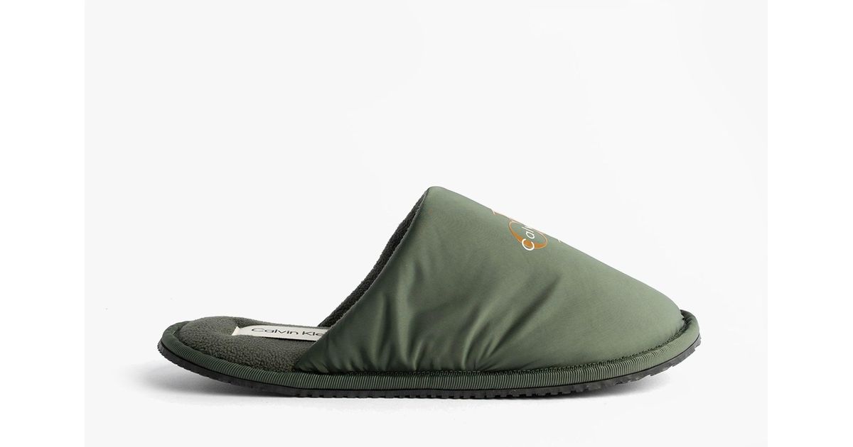Calvin Klein Hotel Slipper Monologue Slippers Thyme in Green for Men ...