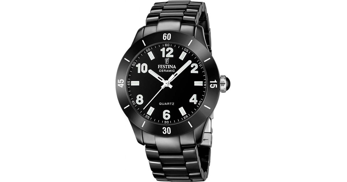 Festina F20723-1 Ladies Ceramic Watch in Black | Lyst UK