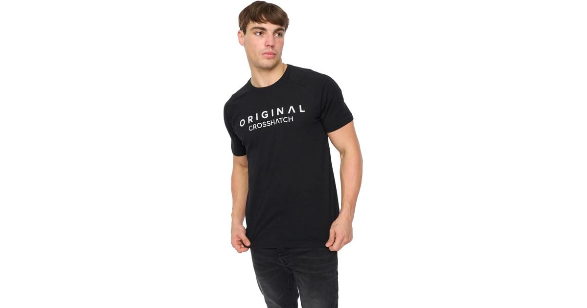 Crosshatch Chantlars T-Shirt Cotton in Black for Men | Lyst UK