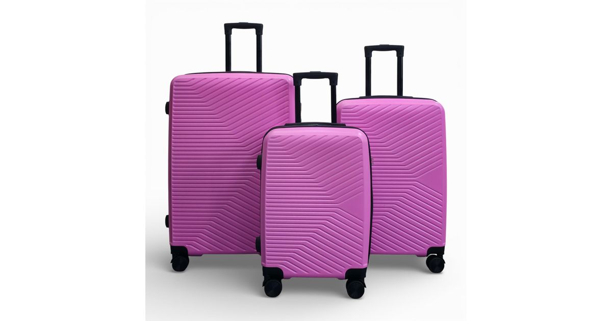 Infinity Leather Hardshell Suitcase 8 Wheel Cabin Luggage Set Of 3 Abs ...