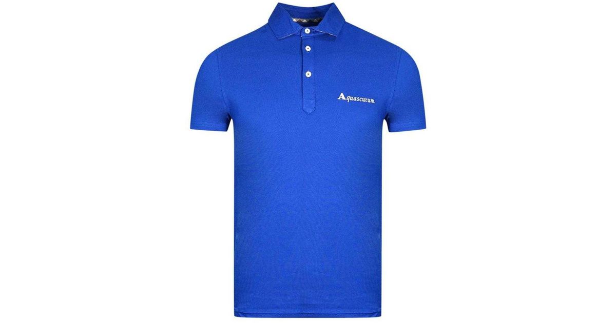 Aquascutum Adult Signature Logo Polo Shirt in Blue | Lyst UK