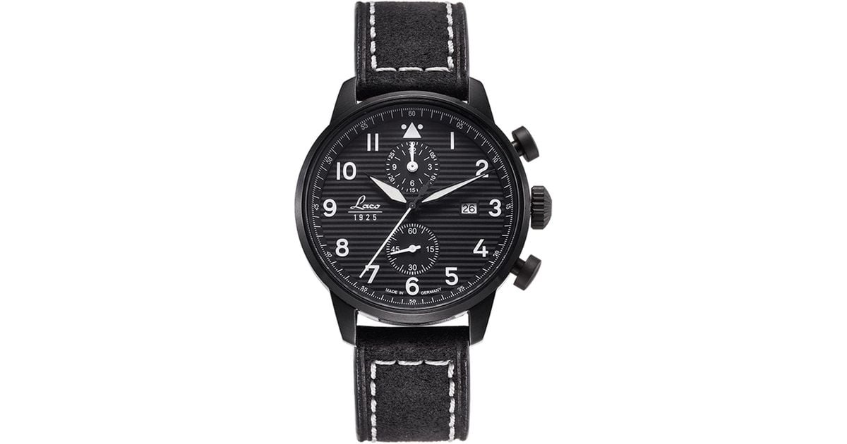 Laco Big Pilot Watch Vintage Chronograph Aviator With Dial Analogue ...