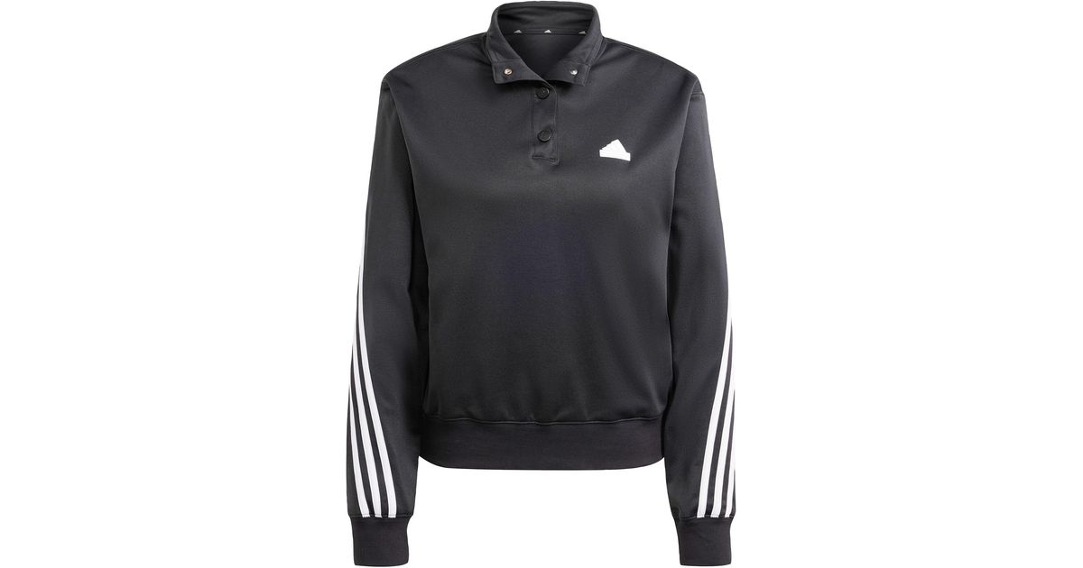 adidas Iconic Wrapping 3-Stripes Snap Track Jacket in Black | Lyst UK