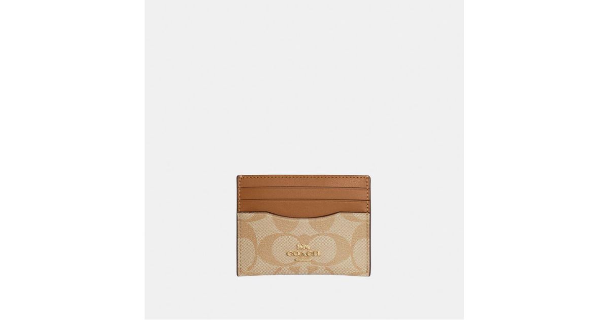 COACH Signature Slim Id Card Case in White | Lyst UK