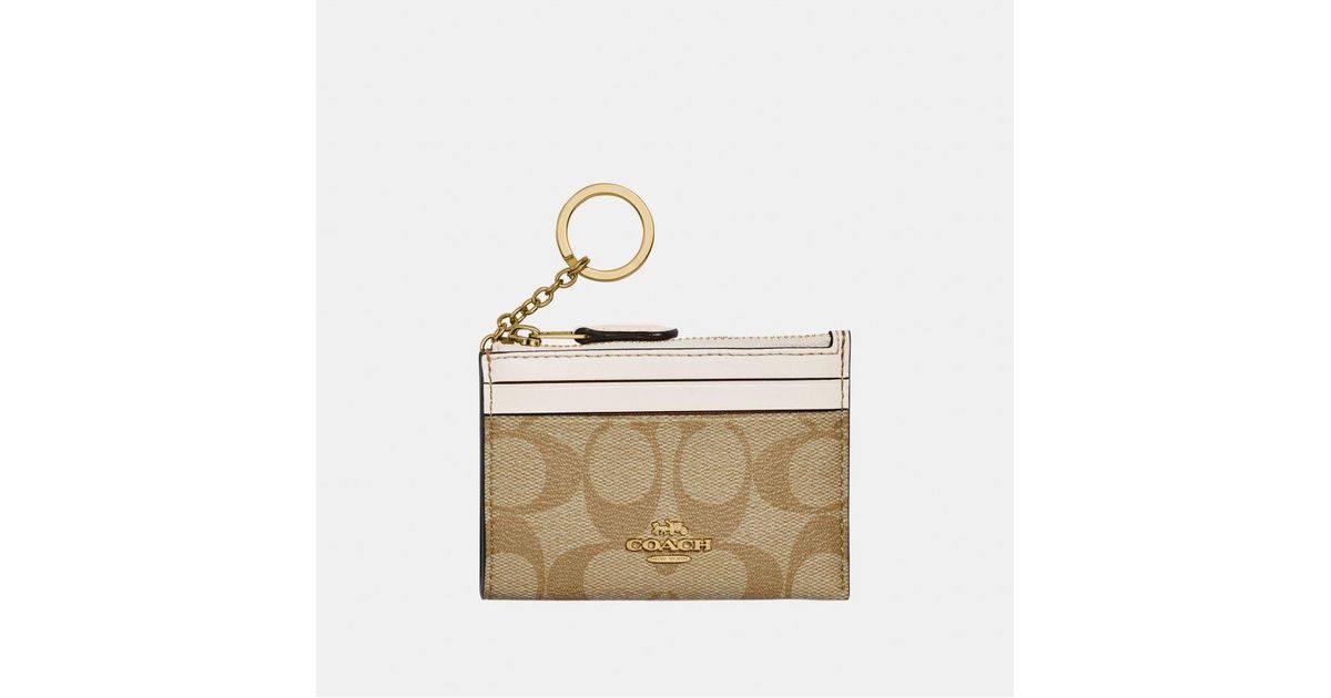 COACH Signature Pvc Mini Id Skinny Purse in White | Lyst UK