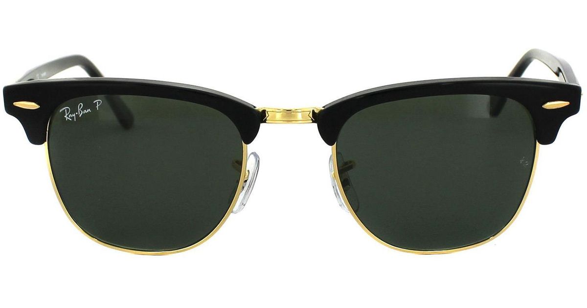 Ray-Ban Sunglasses Clubmaster 3016 901/58 Polarized Small 49Mm in Brown ...