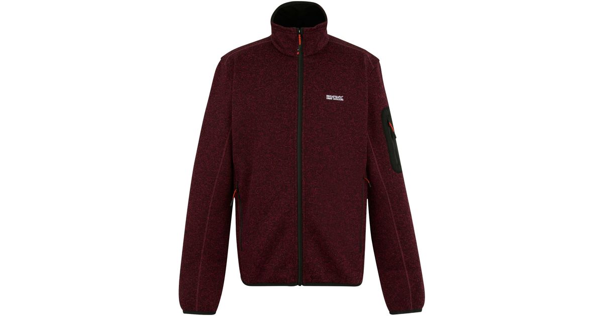 Regatta Newhill Marl Full Zip Fleece Jacket (Dark) in Red for Men | Lyst UK