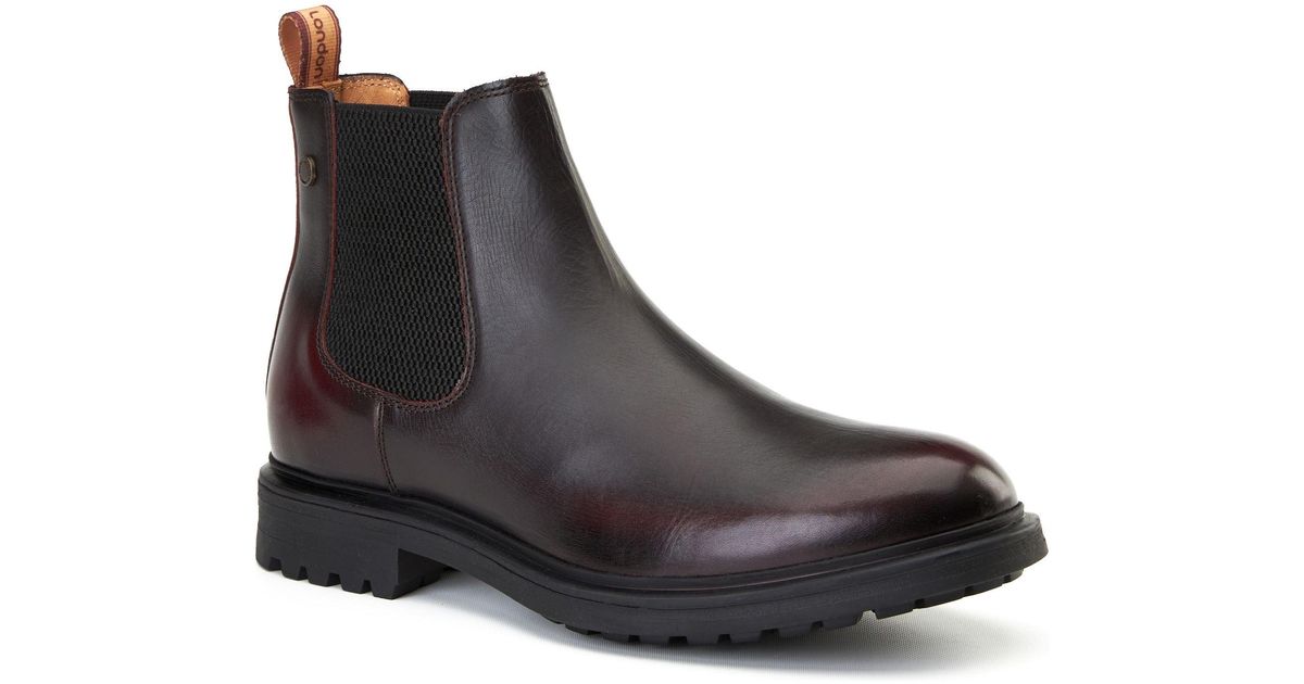 Base London Roebuck Leather Bordo Boots in Black for Men | Lyst UK