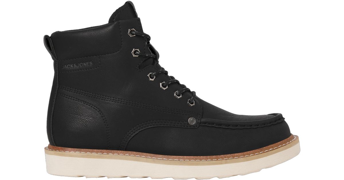 Jack & Jones And Archway Moc Toe Ankle Boots (Anthracite) in Black for ...