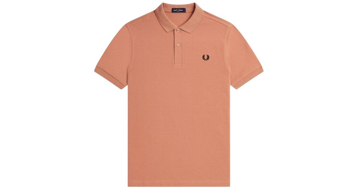 Fred Perry Plain Light Rust Polo Shirt in Orange for Men | Lyst UK