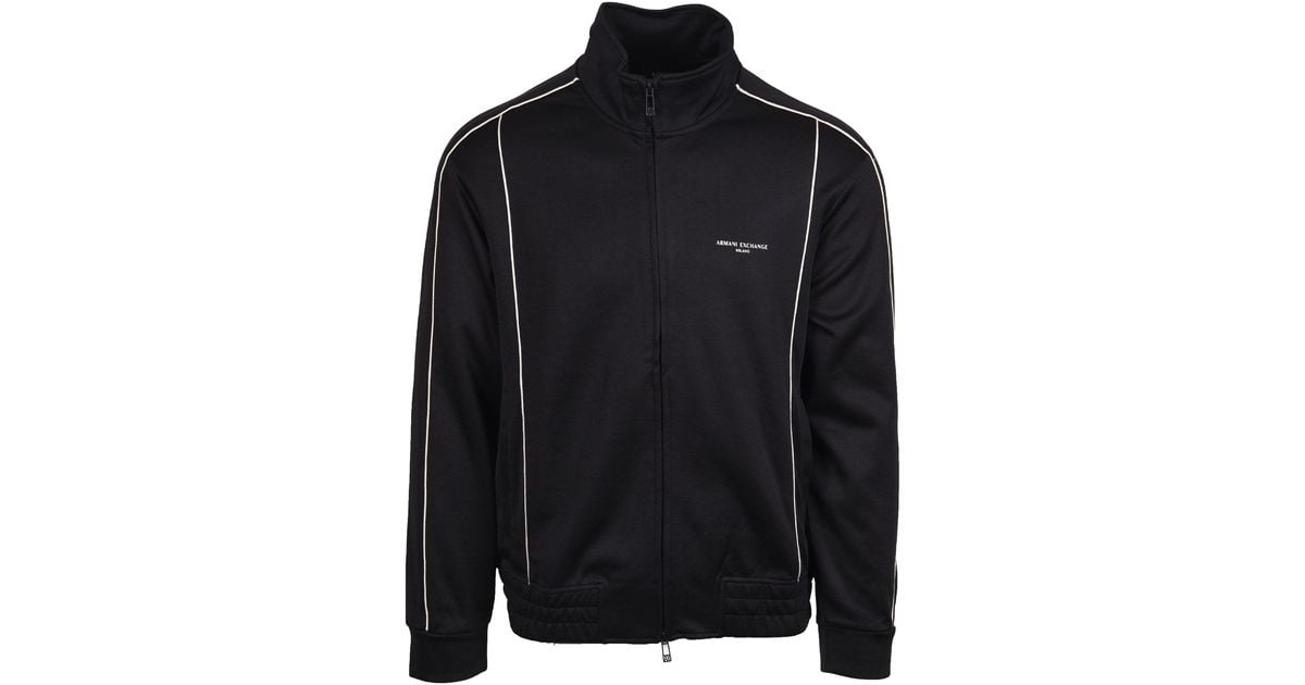 ARMANI EXCHANGE Full Zip Track Top in Black for Men | Lyst UK