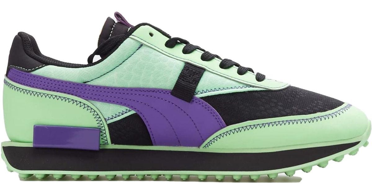 PUMA Future Rider Lace-Up Synthetic Trainers 374036 01 in Green for Men ...