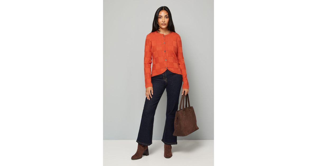 Wallis Petite Stitch Detail Cardigan Viscose in Red | Lyst UK