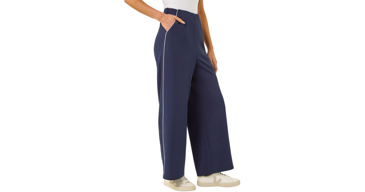 Roman Petite Side Seam Stretch Trouser in Blue | Lyst UK