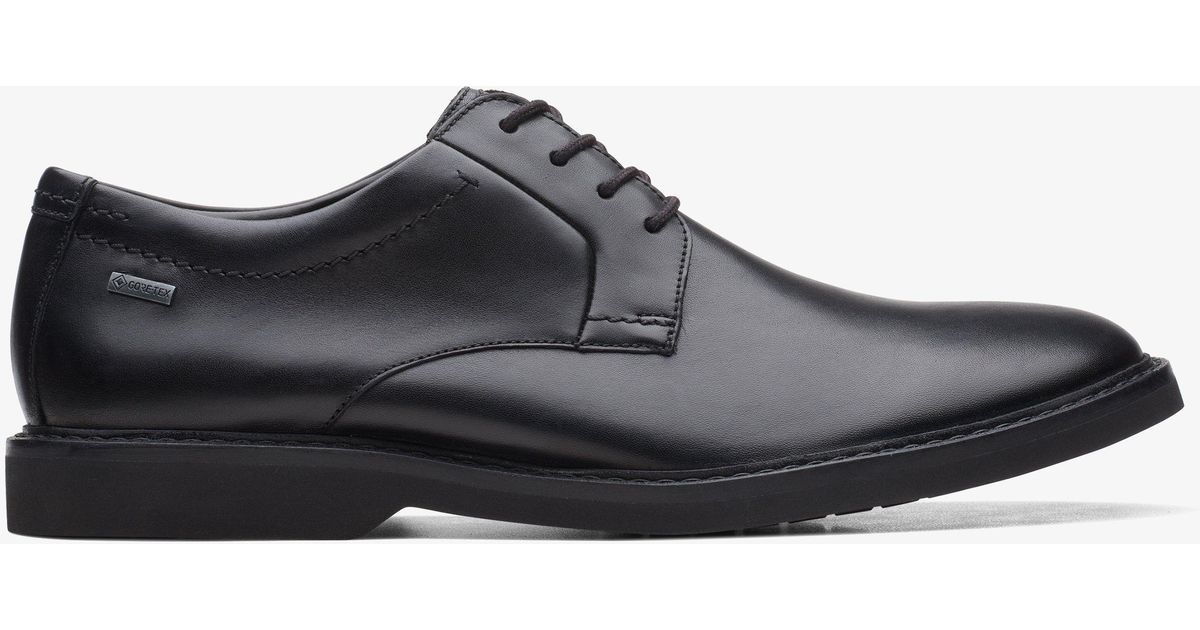 Clarks Atticus Lt Lo Gore-Tex Leather Shoes in Black for Men | Lyst UK