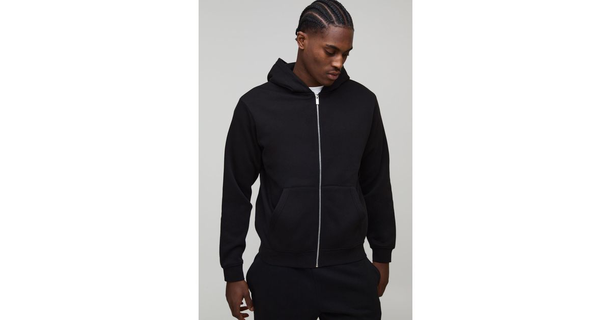 BoohooMAN Basic Regular Fit Zip Through Hoodie in Blue for Men | Lyst UK