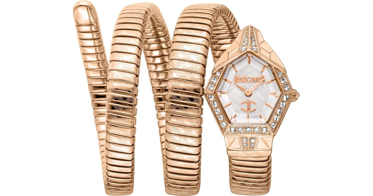 Just Cavalli Snake 316L Stainless Steel Watch in Metallic | Lyst UK
