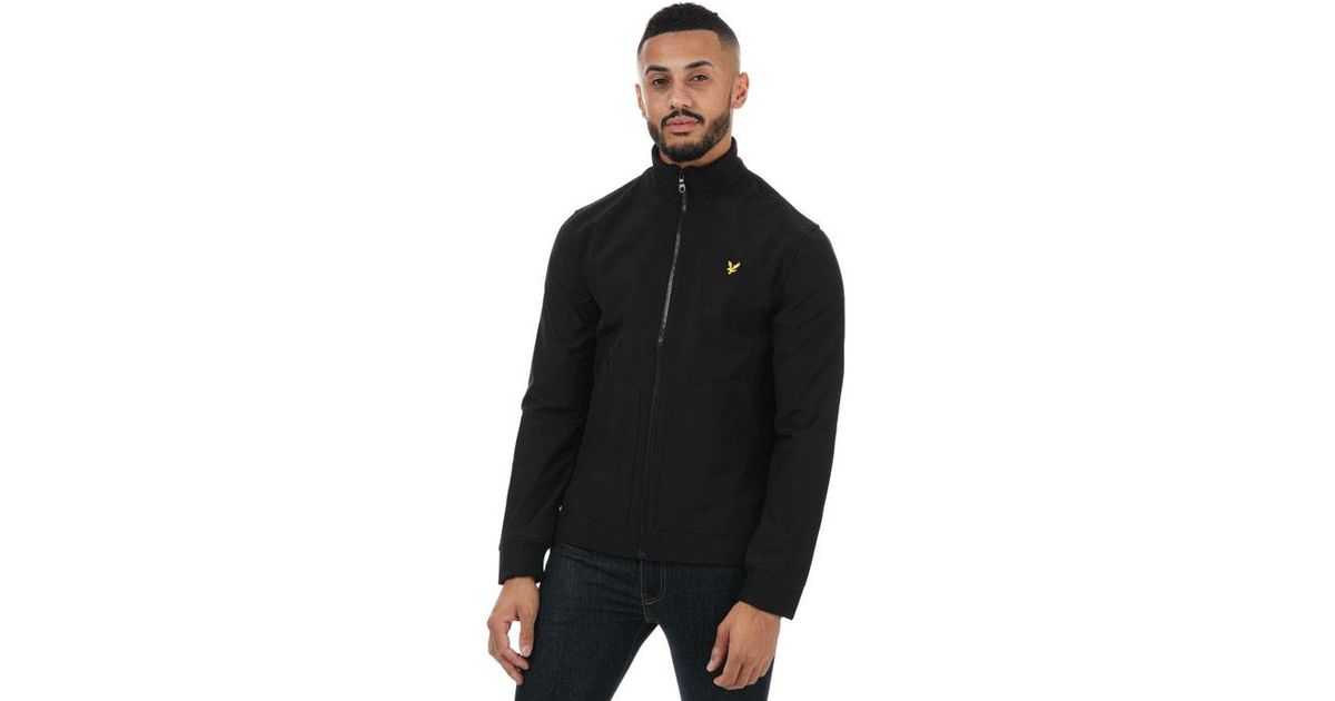 Lyle & Scott And Funnel Neck Softshell Jacket in Black for Men | Lyst UK