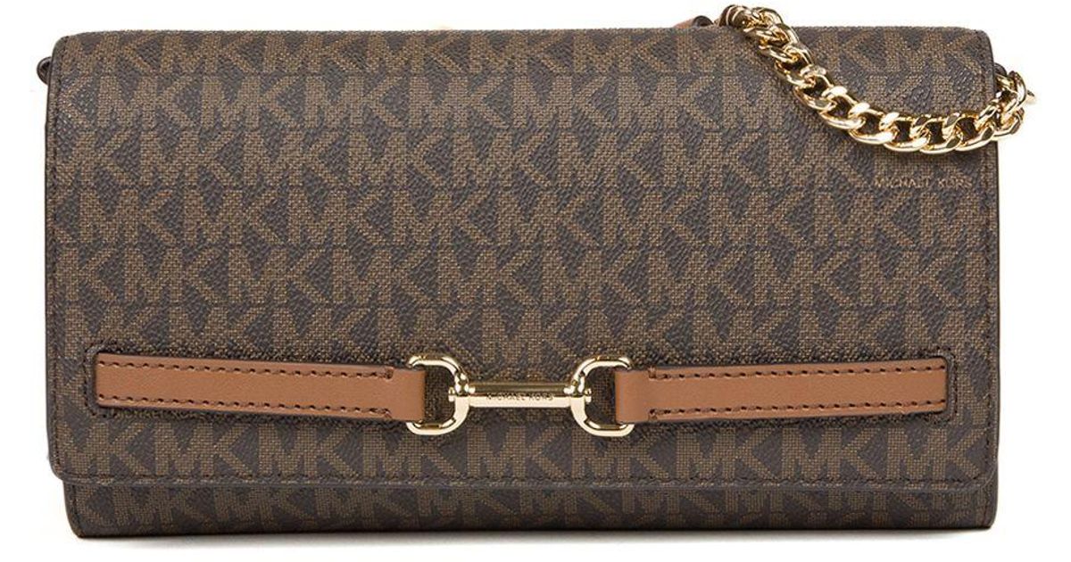 Michael Kors Carson Large Wallet On A Chain in Brown | Lyst UK