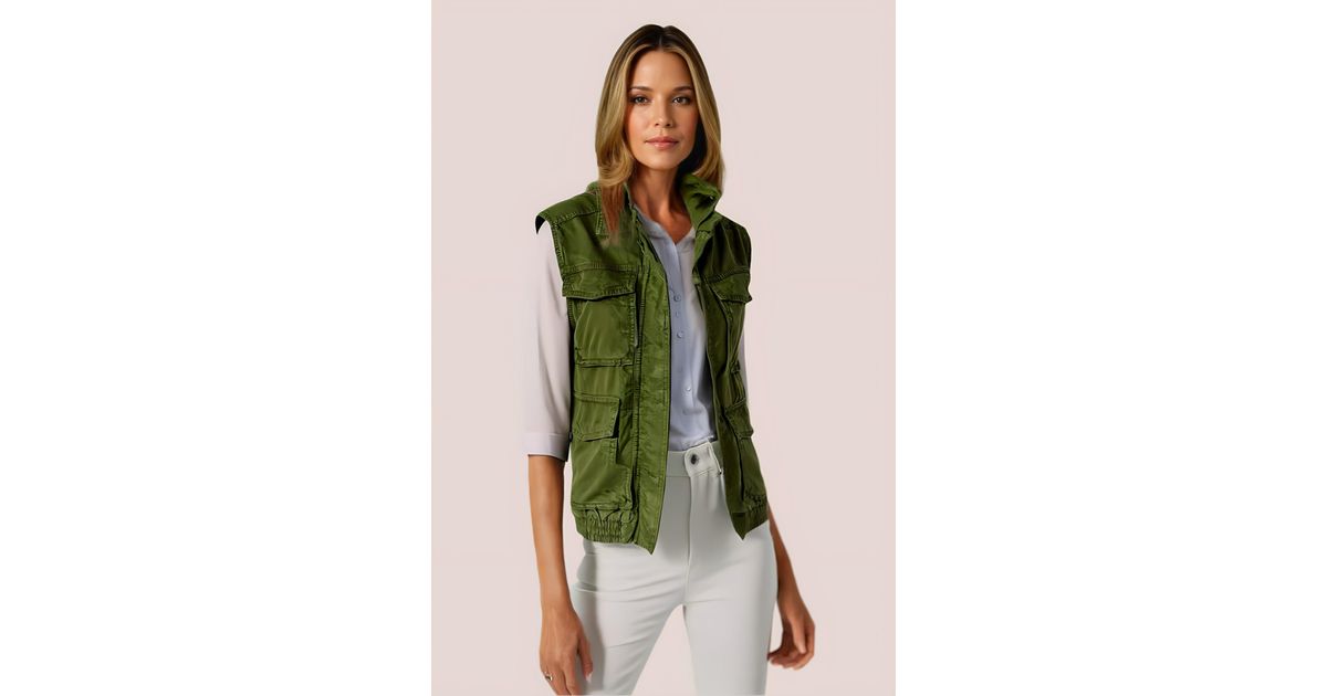 Marks & Spencer Lightweight Utility Gilet in Green | Lyst UK