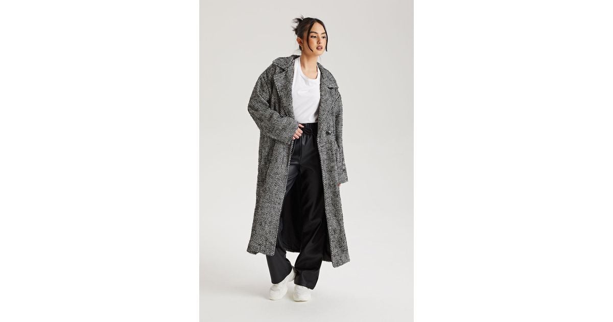 Urban Bliss Tweed Formal Coat in Grey | Lyst UK