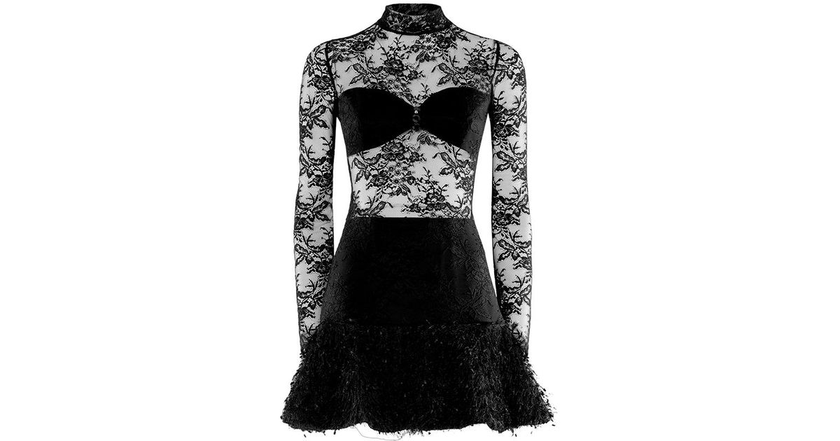 Monika Dimova Lace Embellished Cocktail Dress in Black | Lyst