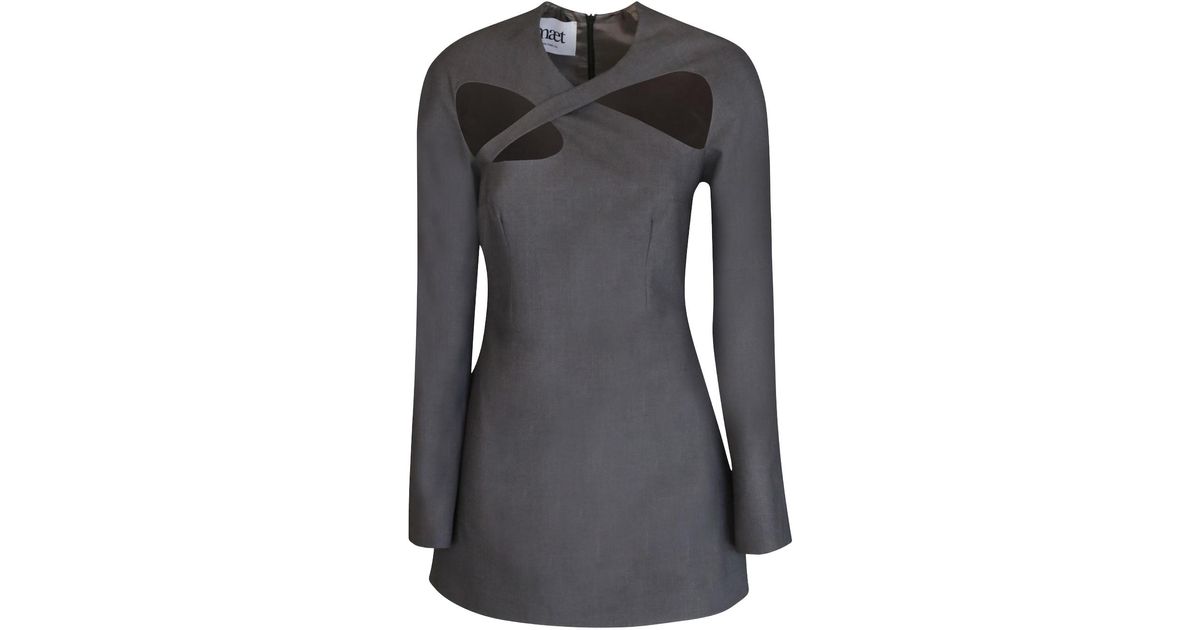 Maet Misa Wool Blend Short Dress in Black | Lyst