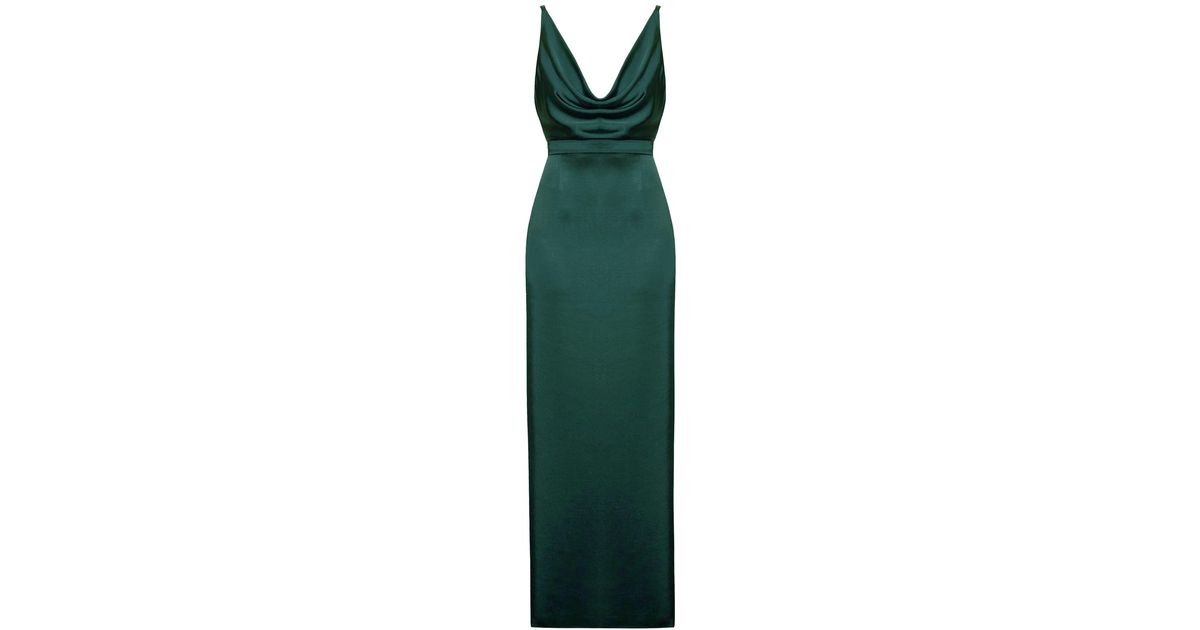UNDRESS Amila Deep Maxi Dress With Open Back in Green | Lyst