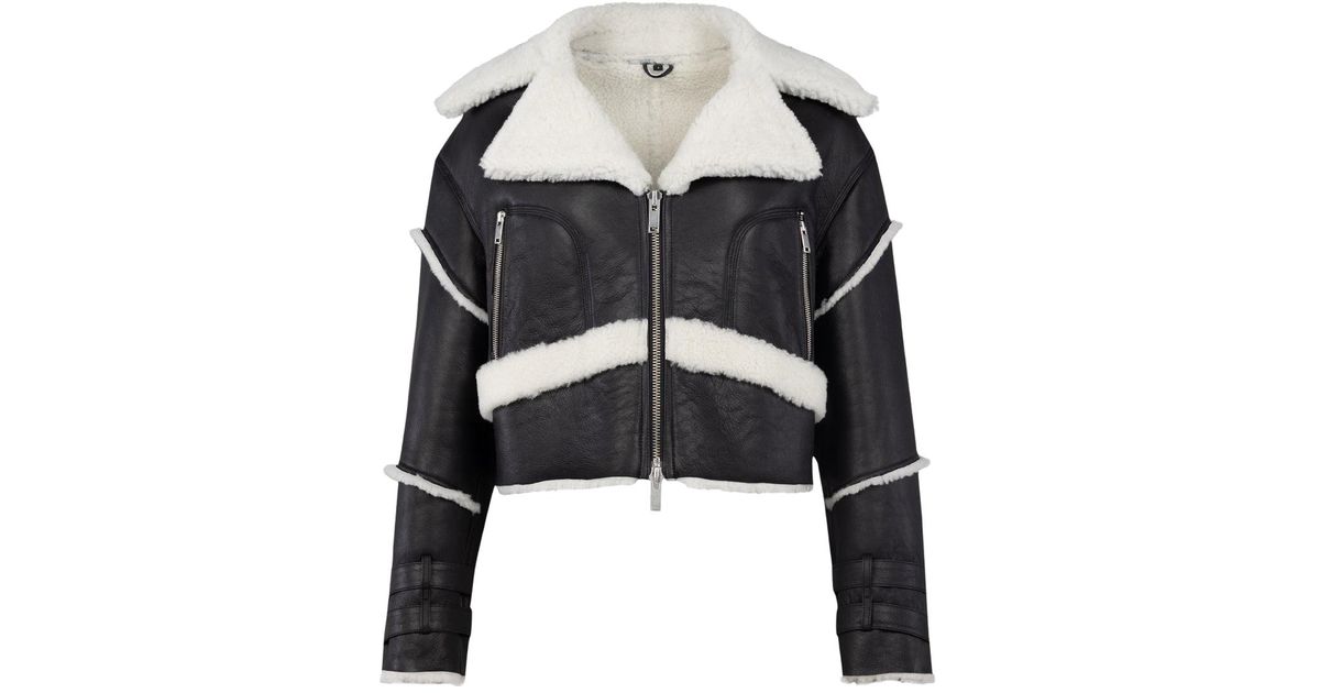 Pcfg Your *Itch Furry Leather Jacket in Black | Lyst