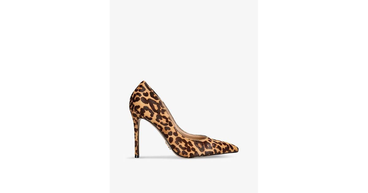 Steve Madden Evelyn-A Leopard-Print Heeled Leather Pumps in Metallic | Lyst