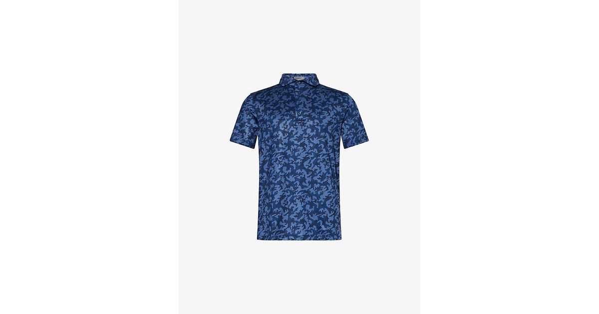 G/FORE Mapped Icon Camo Tech Jersey Polo Shirt in Blue for Men | Lyst