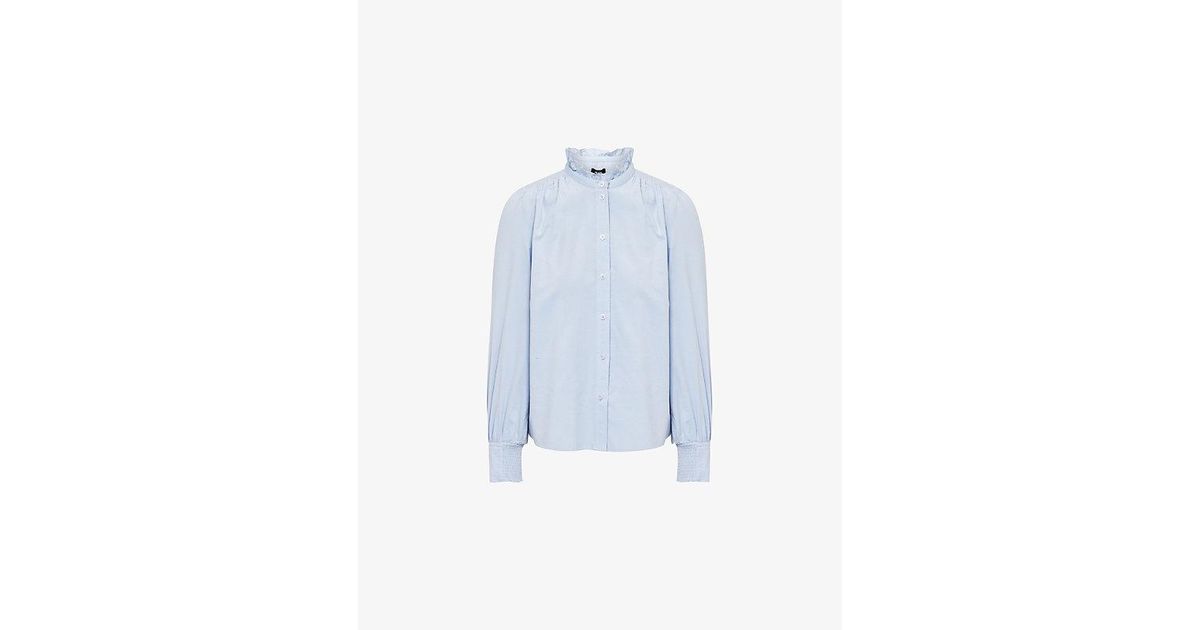 ME+EM Super Soft Micro-Cord Cotton-Blend Blouse in Blue | Lyst UK