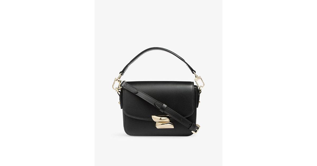 LK Bennett Frankie Core Leather Cross-Body Bag in Black | Lyst