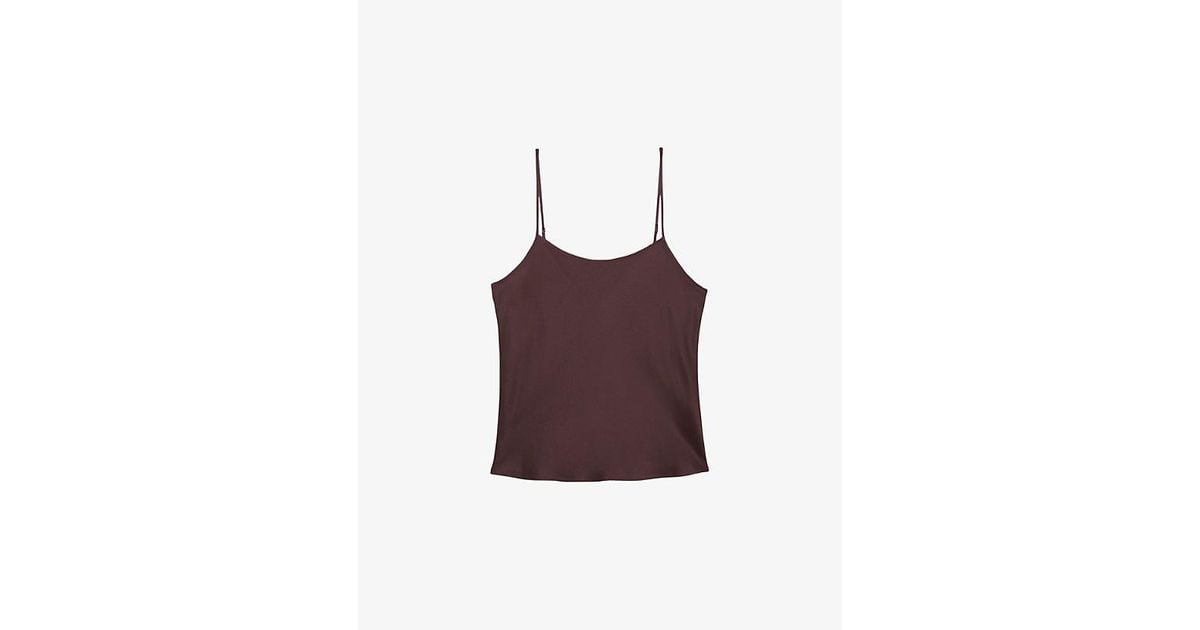 Reiss Corey Silk Cami Top in Purple | Lyst