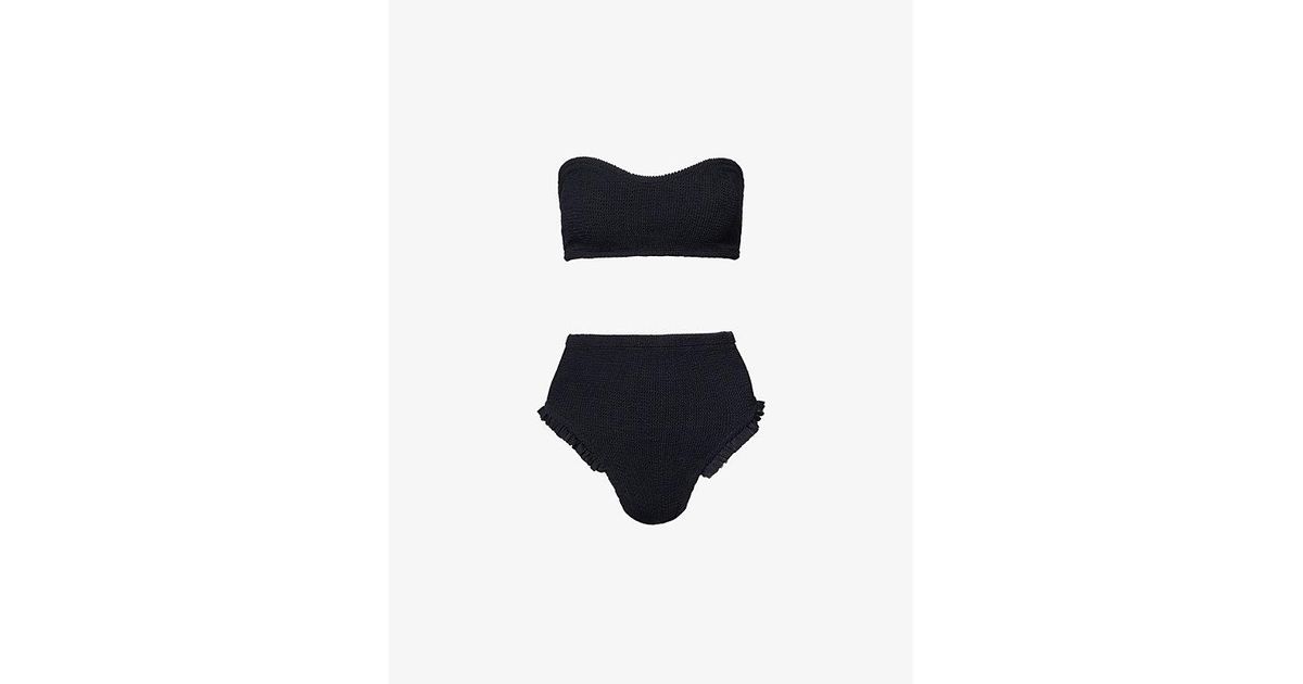 Hunza G Osiris Frilled-Trim Bikini Set in Black | Lyst