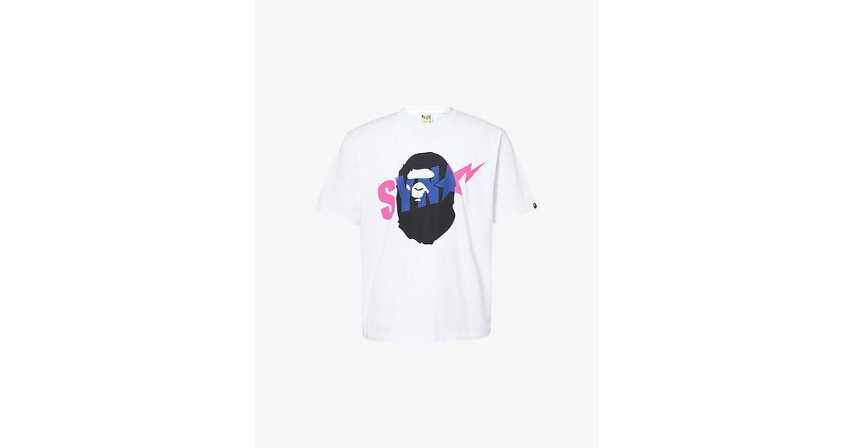A Bathing Ape Bape X Spotify X Syna Ape Head Relaxed-Fit Cotton-Jersey ...