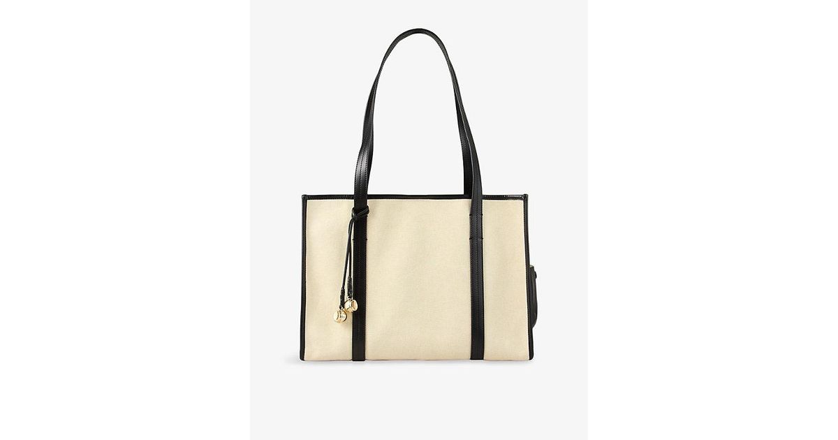 Sandro Medium Canvas Tote Bag in Natural | Lyst