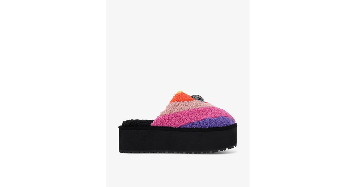 Kurt Geiger Kensington Eagle-Embellished Flat Woven Slippers in Red | Lyst
