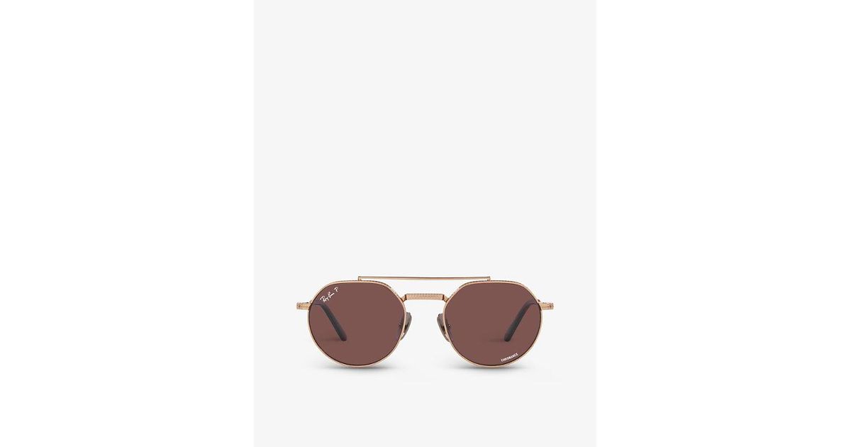 Ray-Ban Rb8265 Jack Ii Aviator-frame Titanium Sunglasses in Purple | Lyst
