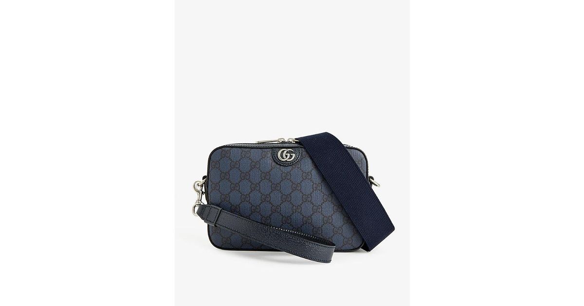 Gucci gg Supreme Coated-canvas Cross-body Bag in Blue for Men | Lyst