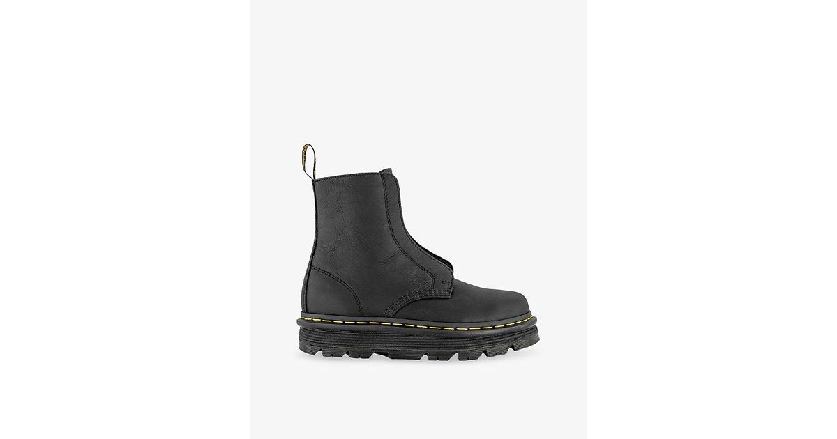 Dr. Martens Zebzag Laceless Leather Ankle Boots in Black | Lyst UK