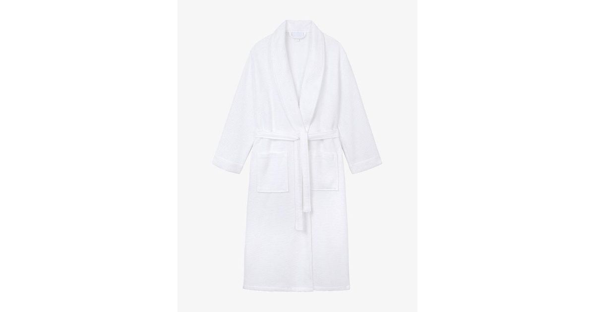 The White Company Waffle-Texture Cotton Robe in White | Lyst UK