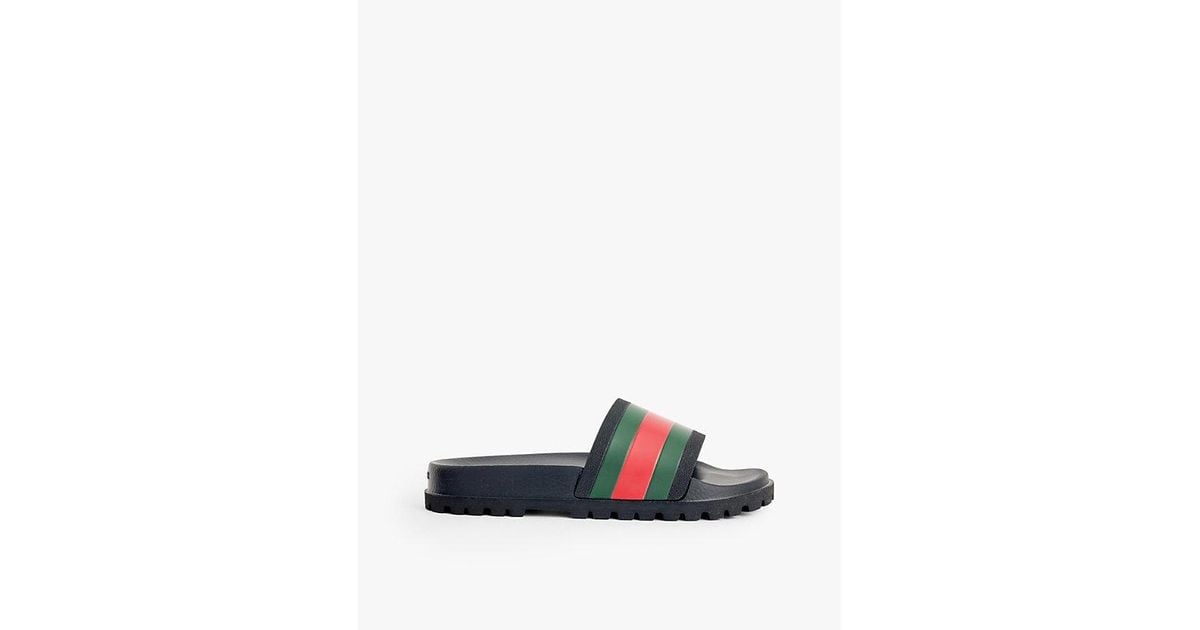 Gucci Pursuit Treck Rubber Sliders in Blue for Men | Lyst