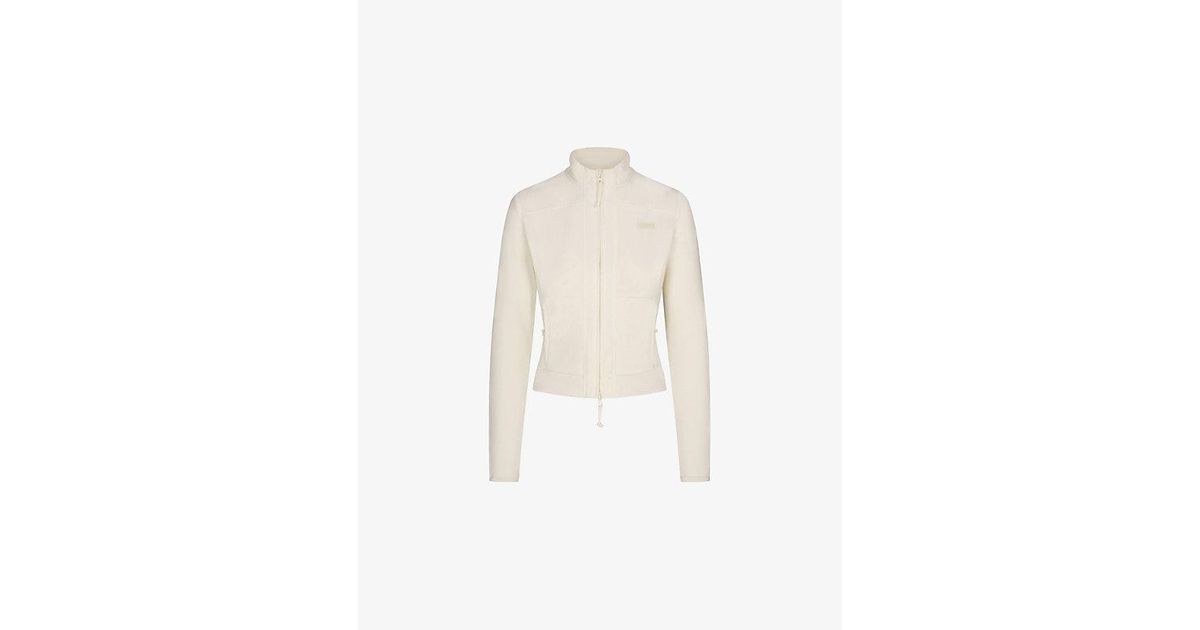 Skims Fleece Lounge Fitted Jacket in White | Lyst UK