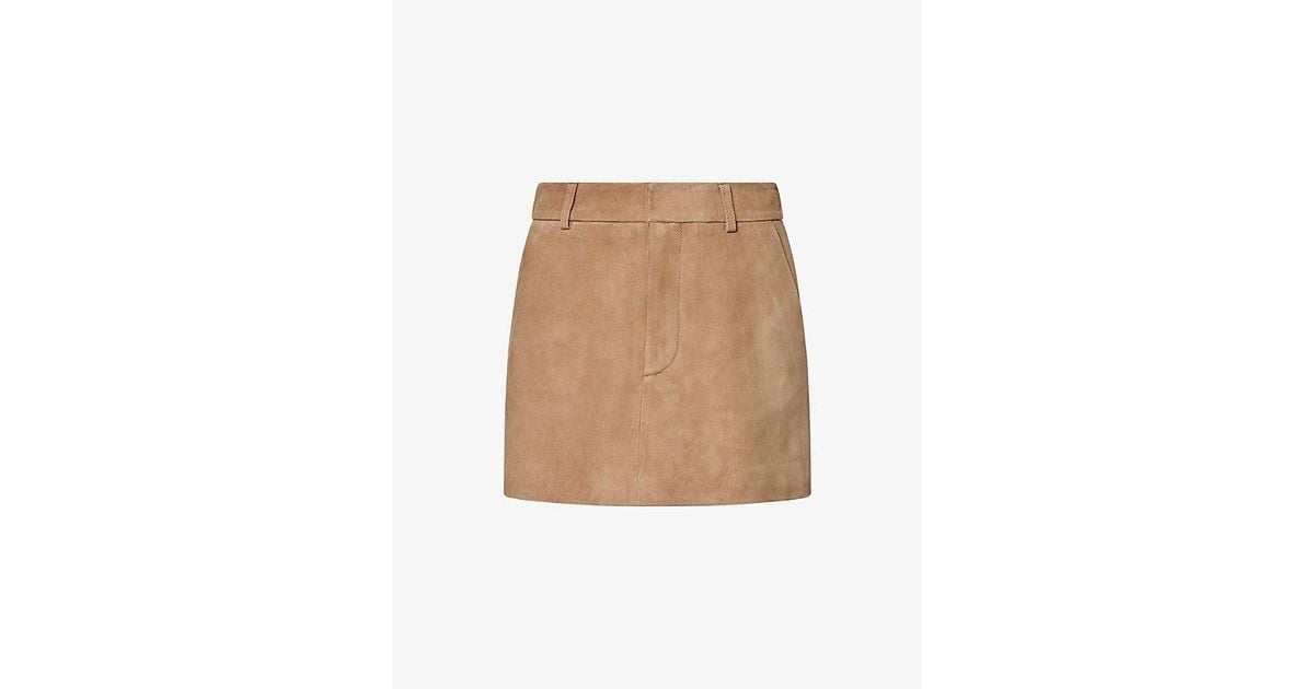 Dissh Estelle Suede Mini Skirt in Natural | Lyst
