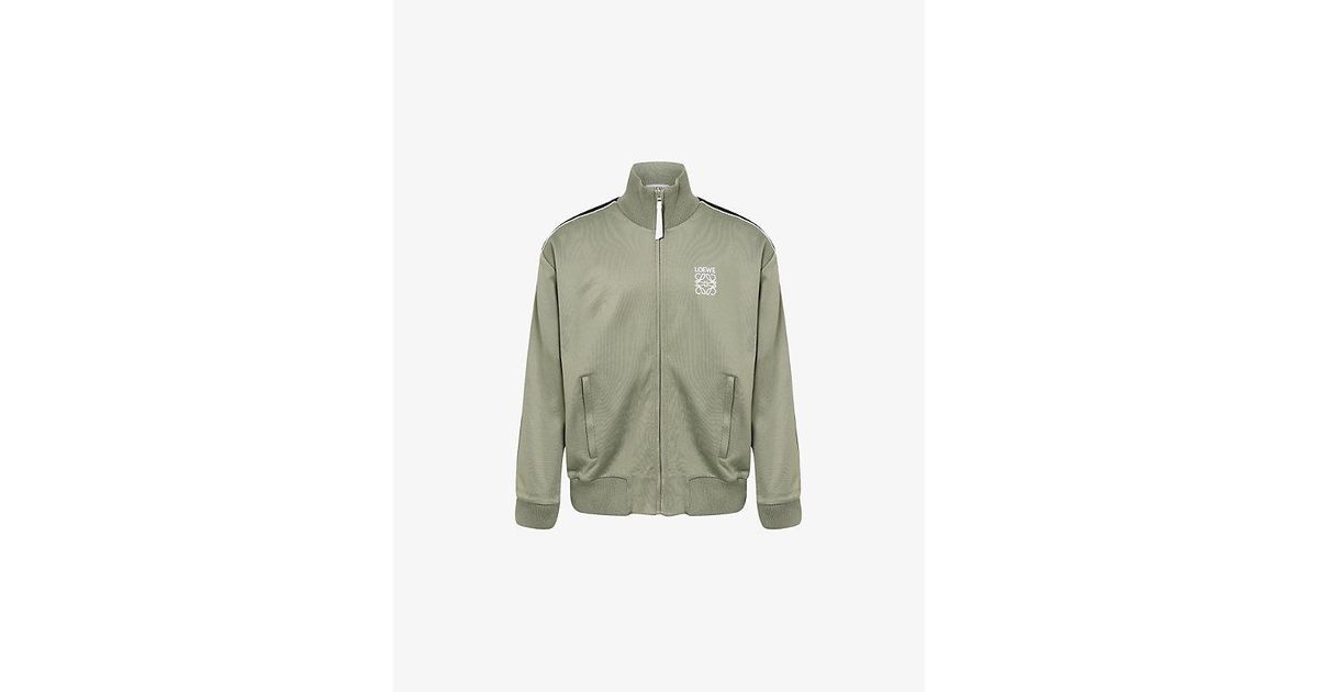 Loewe Monogram High-Neck Woven Tracksuit Jacket in Green for Men | Lyst